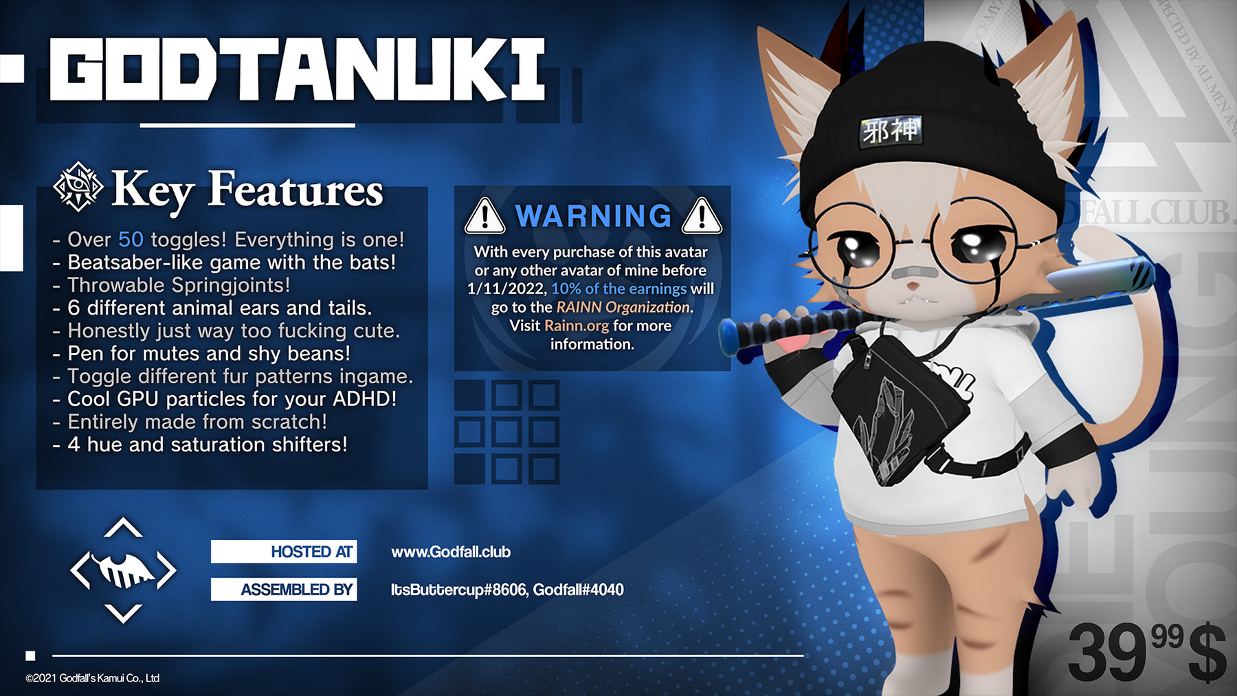 GodTanuki - Charity Avatar for VRChat – Godfall's Kamui